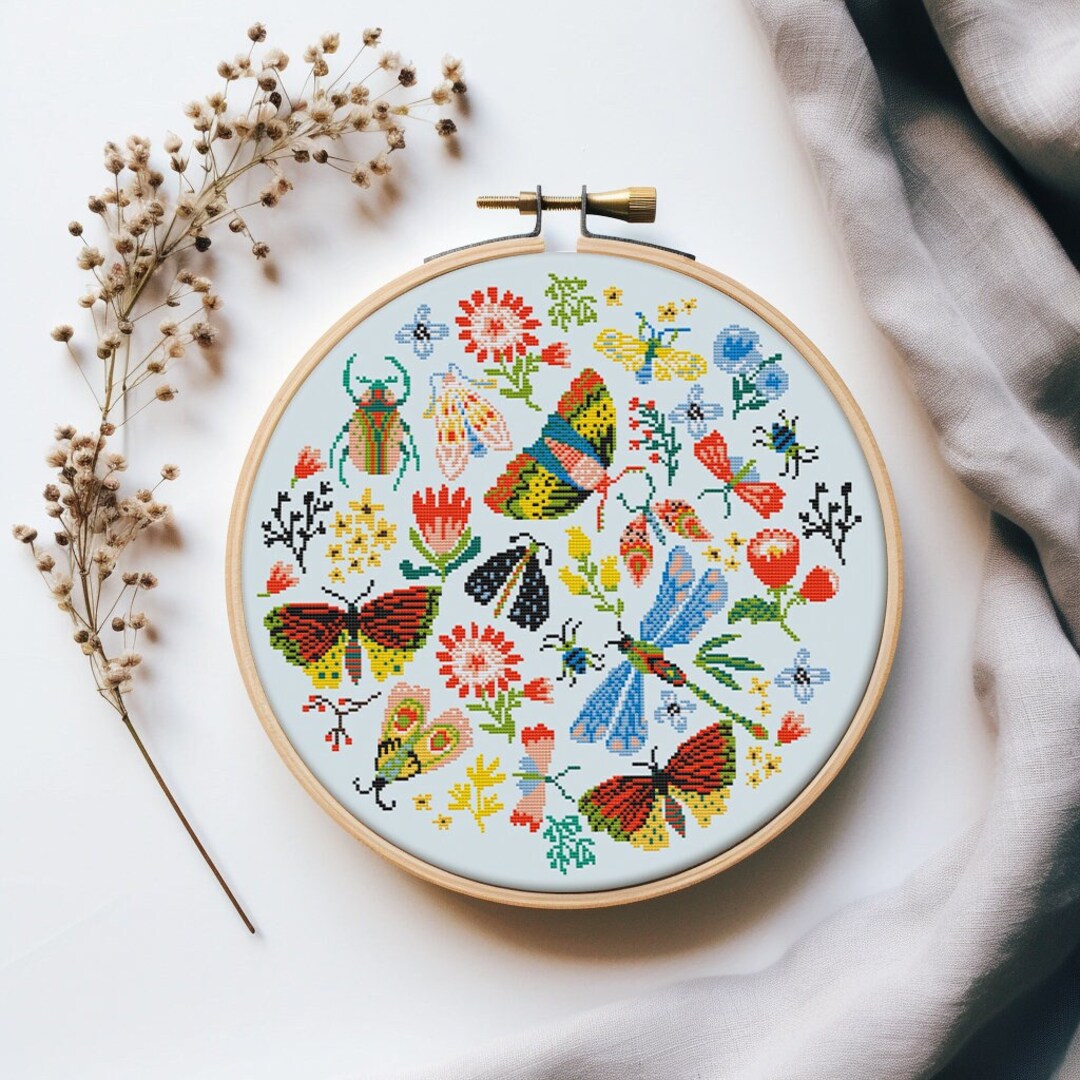 Unique Insect Set Cross Stitch Pattern PDF - Instant Download - Beetle ...