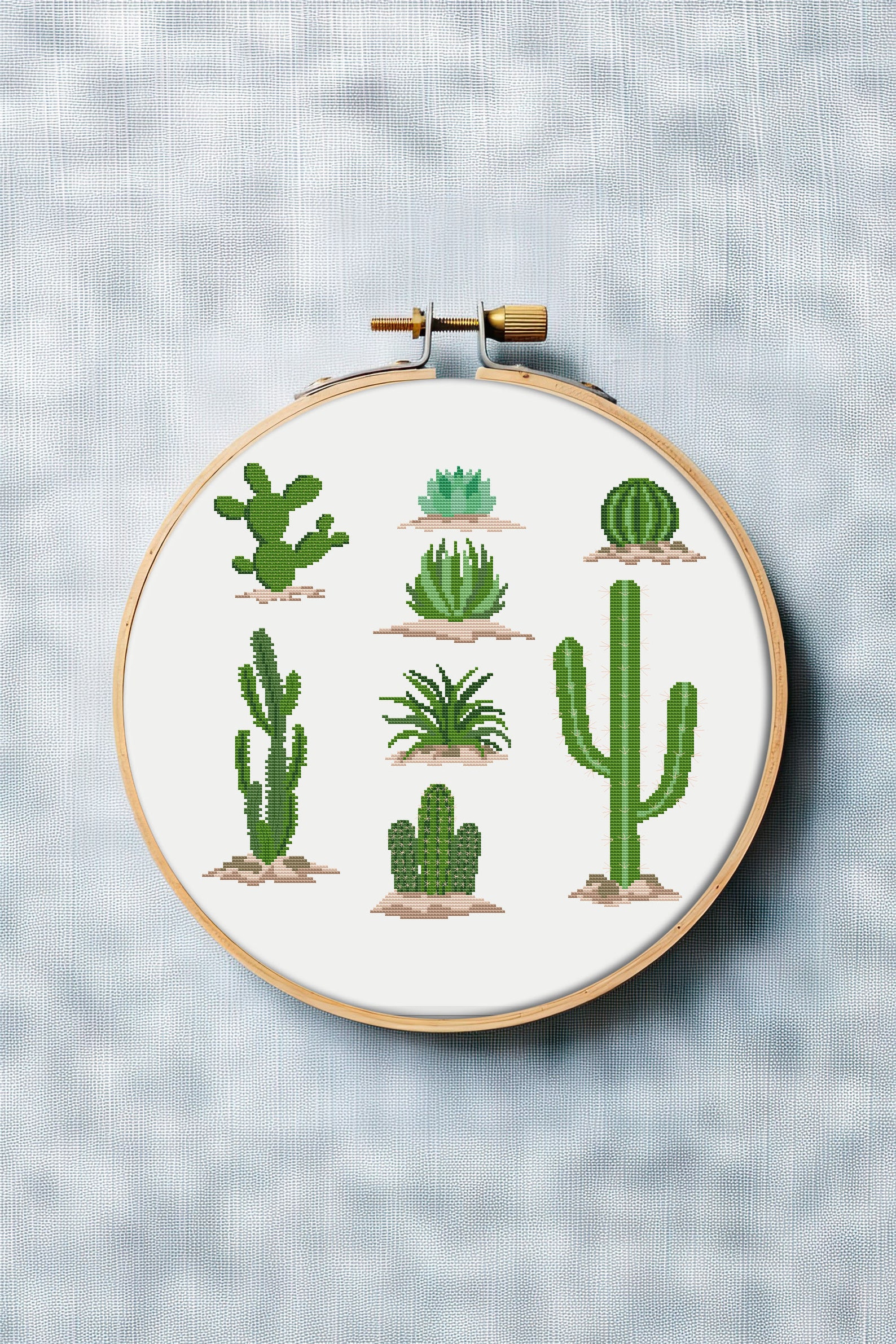 Cactus Cross Stitch Pattern PDF - Desert Modern Nature Safari Plant ...