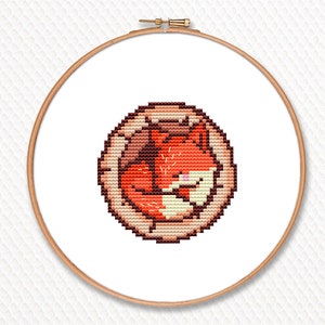 Small Fox Cross Stitch Pattern PDF - for Beginner Mini Cute Easy Little ...