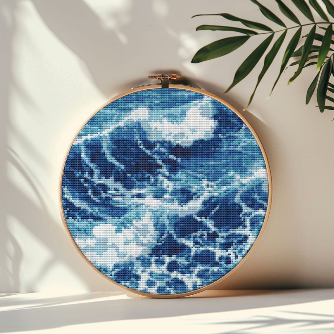 Sea Cross Stitch Pattern PDF - Water Voyage Travel Round Beach Modern ...