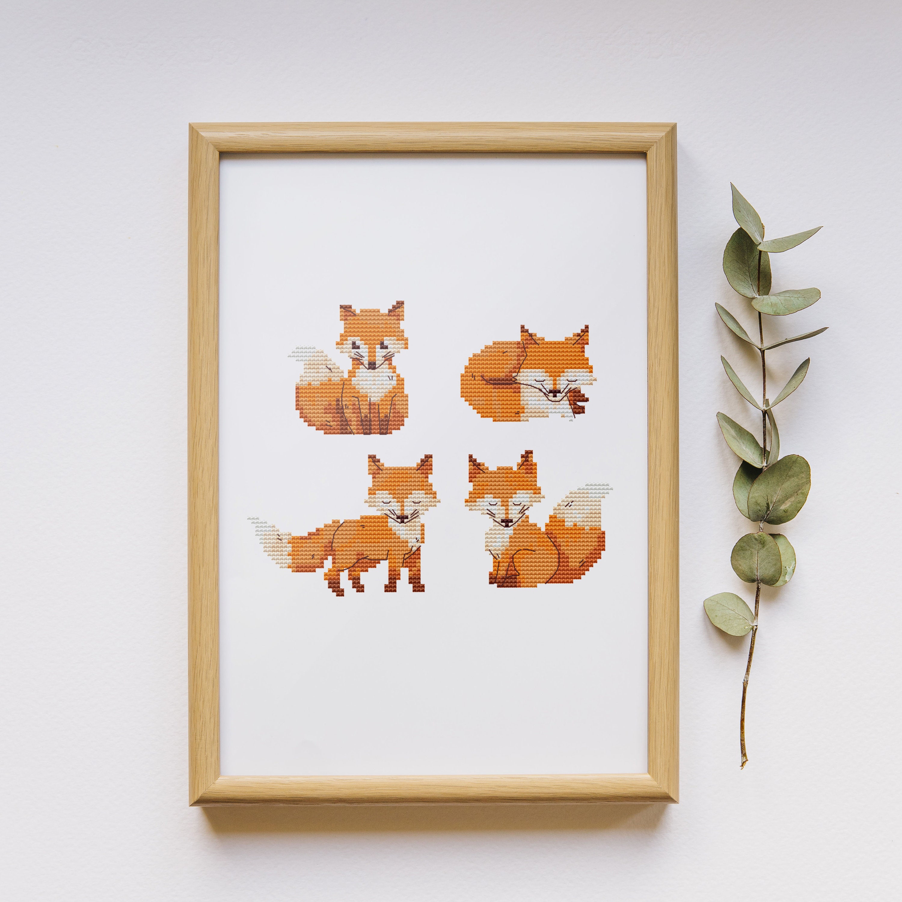 Cute Fox Cross Stitch Pattern PDF Easy Animal Forest - Etsy