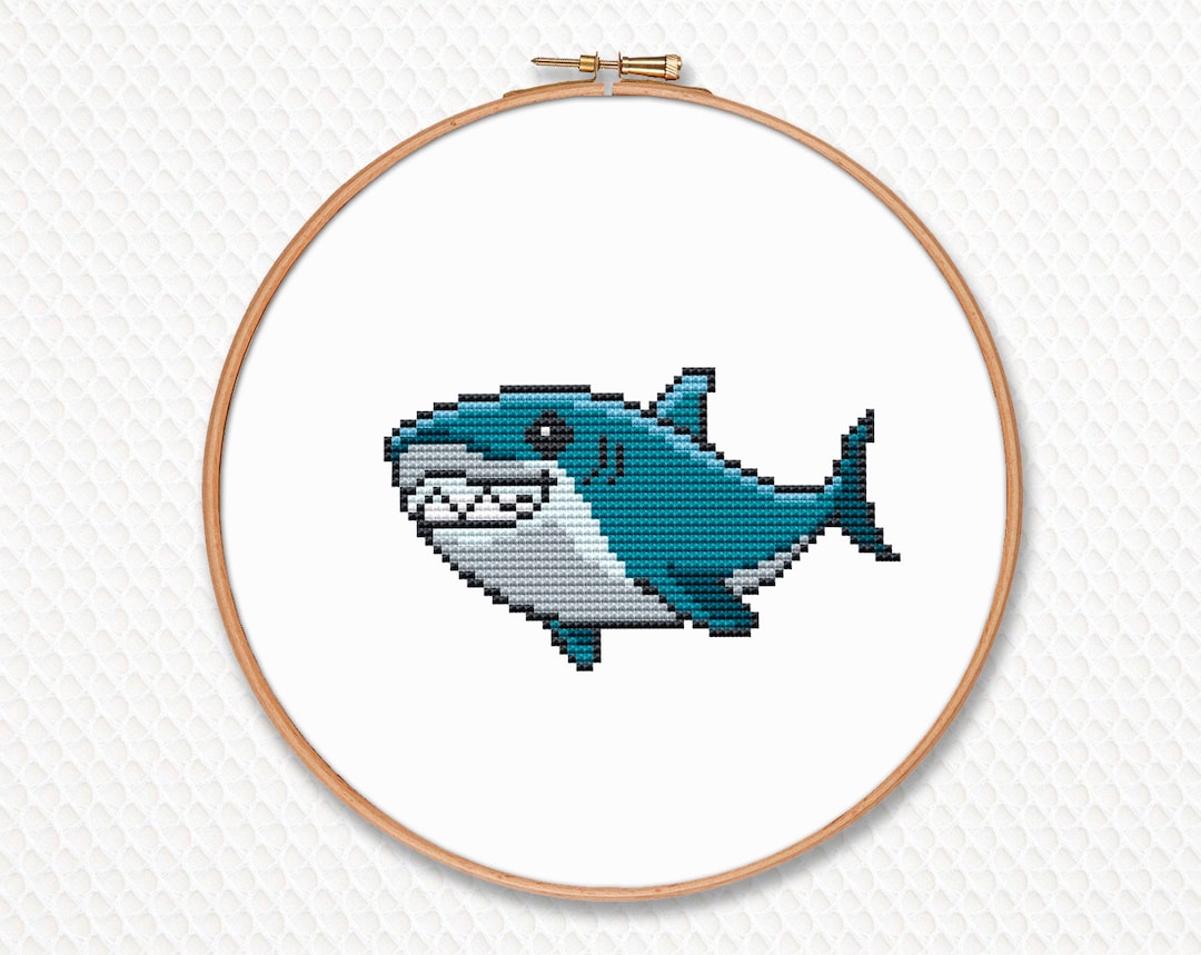 Baby Shark Cross Stitch Pattern PDF Instant Download Small Easy Cute ...