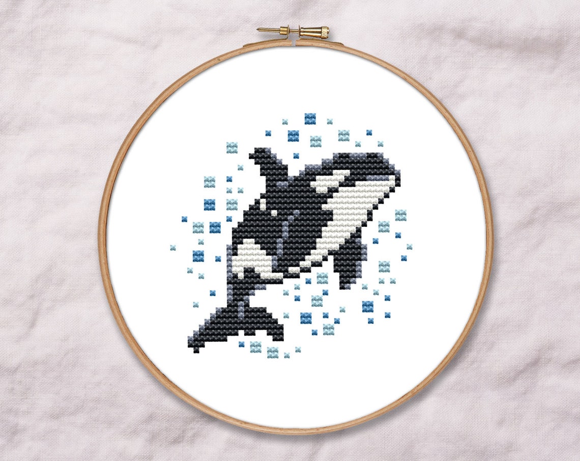 Orca Cross Stitch Pattern PDF - Killer Whale Ocean Sea Animal Beginner ...