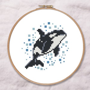 Orca Cross Stitch Pattern PDF - Killer Whale Ocean Sea Animal Beginner ...