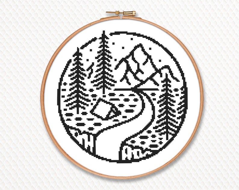 Round Contour Cross Stitch Pattern PDF - Instant Download - Modern Easy ...
