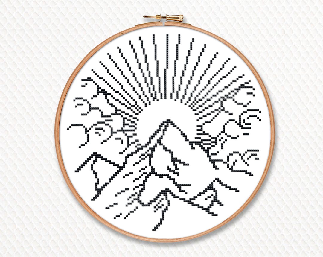 Mountain Travel Cross Stitch Pattern PDF Instant Download Nature ...