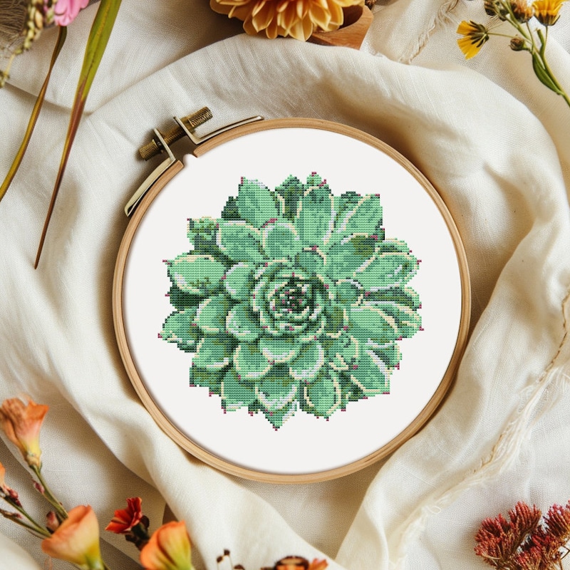 Succulent Cross Stitch - Etsy