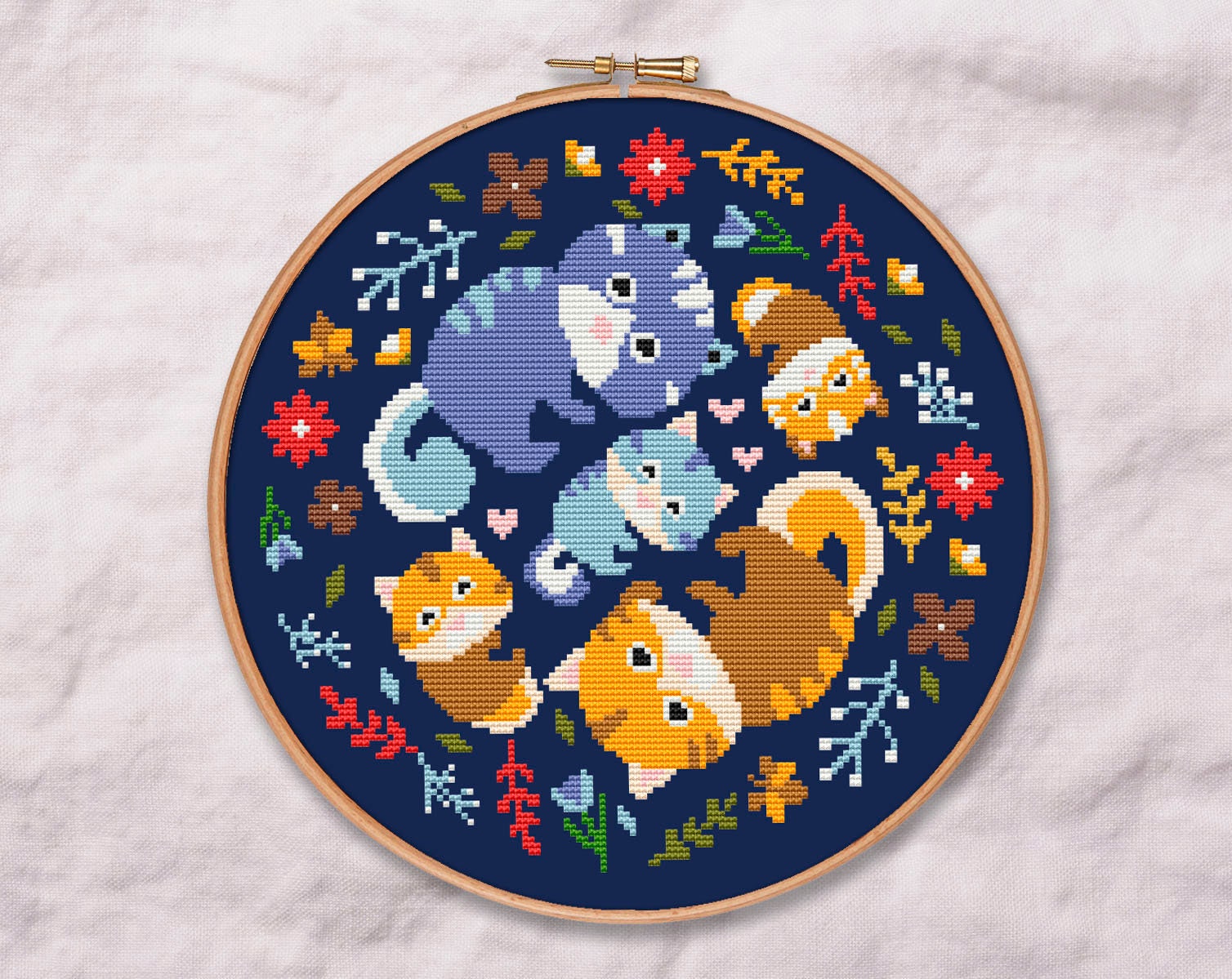 Cute Cat Counted Cross Stitch Pattern PDF Instant Download - Etsy