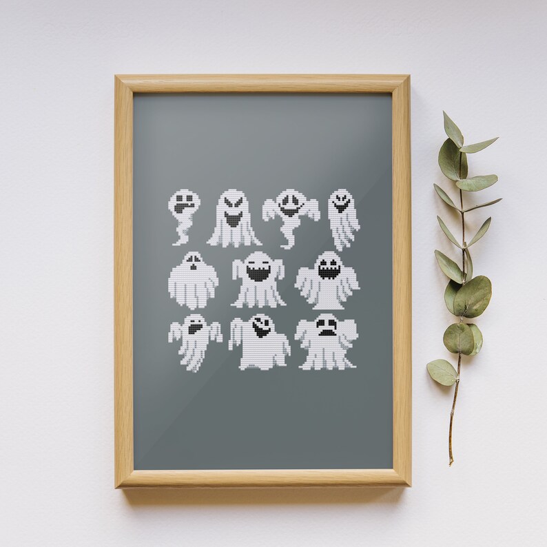 Ghost Set Cross Stitch Pattern PDF Instant Download Funny - Etsy