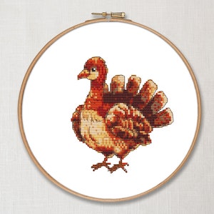 Happy Thanksgiving Cross Stitch Pattern PDF - Small Turkey Autumn ...