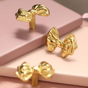Retro Bow Knot Drawer Pulls Knobs,solid Brass Cabinet Knobs,dresser Door Pulls,girl Room ...