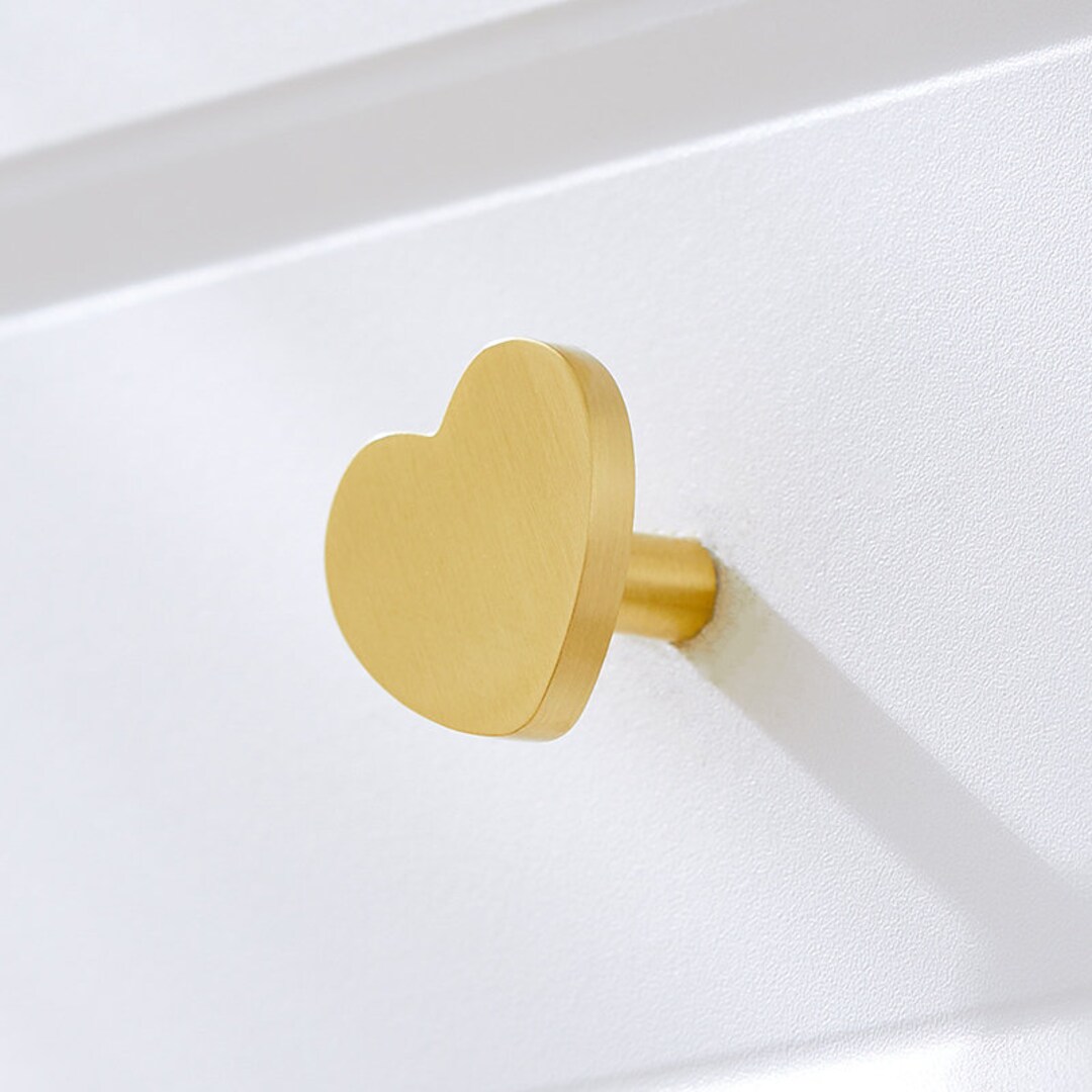 Brass Heart Knobs Solid Brass Pulls Knobs,cupboard Door Handles, Modern Cabinet Knobs, Furniture ...