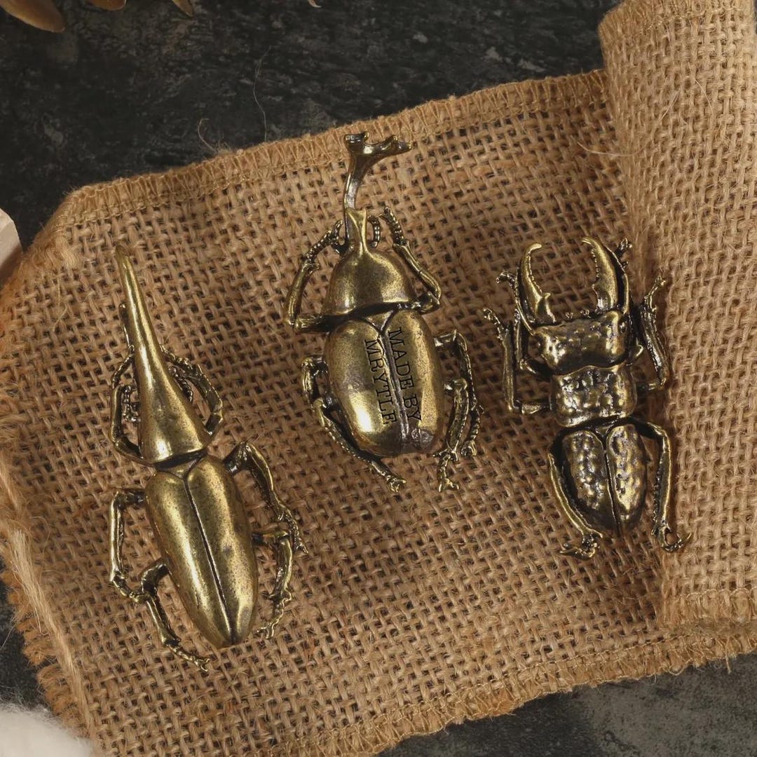 Insect Knobs Pulls Handle,beetle Antique Brass Cupboard Door Knob ...