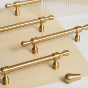 Custom Engraved Antique Brass Retro Cabinet Handles,t Bar Pulls Drawer ...