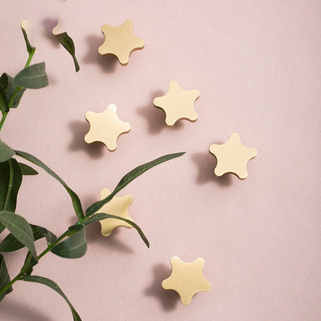 Star Drawer Pulls Knobs, Bedroom Cabinet Knobs, Brass Star Cupboard ...