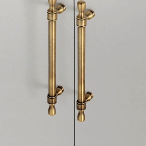 Custom Engraved Antique Brass Retro Cabinet Handles,t Bar Pulls Drawer ...
