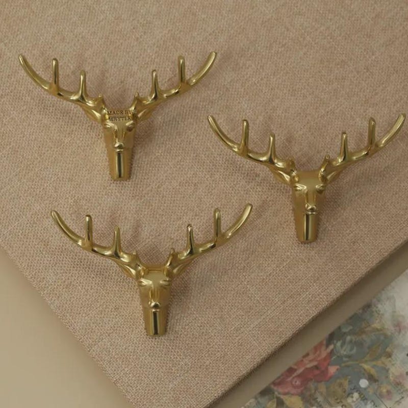 Deer Gold Handle Knob - Etsy UK