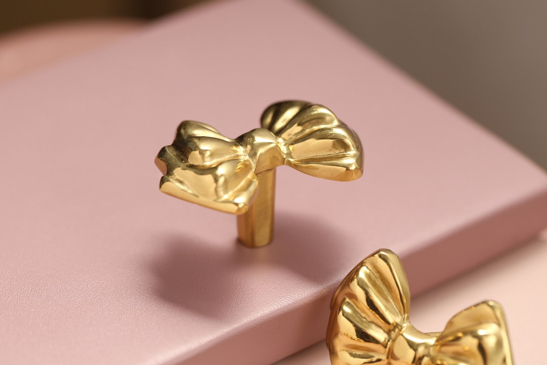 Retro Bow Knot Drawer Pulls Knobs,solid Brass Cabinet Knobs,dresser ...