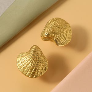 Brass Shell Drawer Pulls Knobs,sea Shell Cupboard Door Handles,solid ...