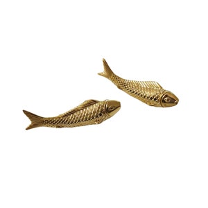 Brass Fish Drawer Pulls Knobs, Cupboard Door Handles, Solid Brass ...