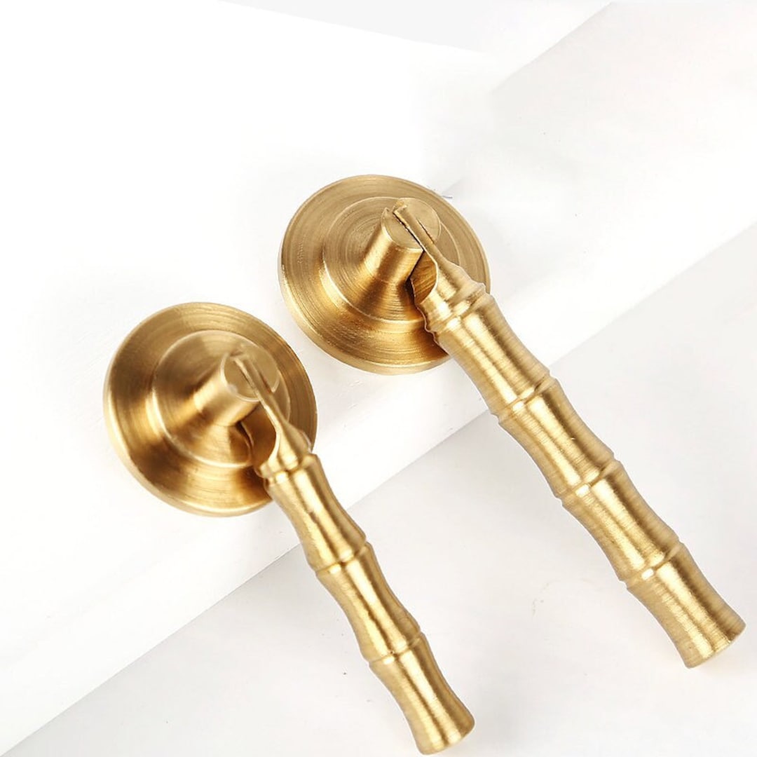 Bamboo Pendant Drawer Pulls Knobs Handles,solid Brass Cupboard Door ...