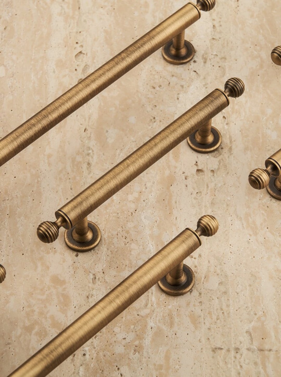 Antique Brass Cabinet Long Handles,drawer Knobs Dresser Knobs Handle ...