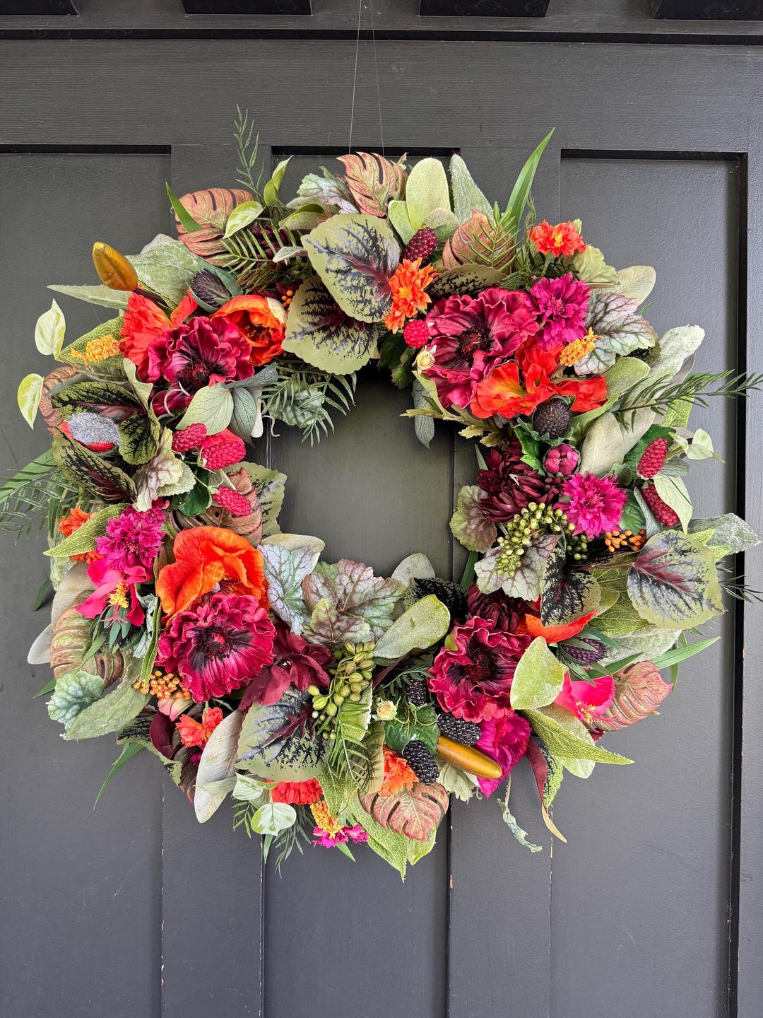 Bright Summer Flowers Wreath With Hibiscus and Poppies - Etsy