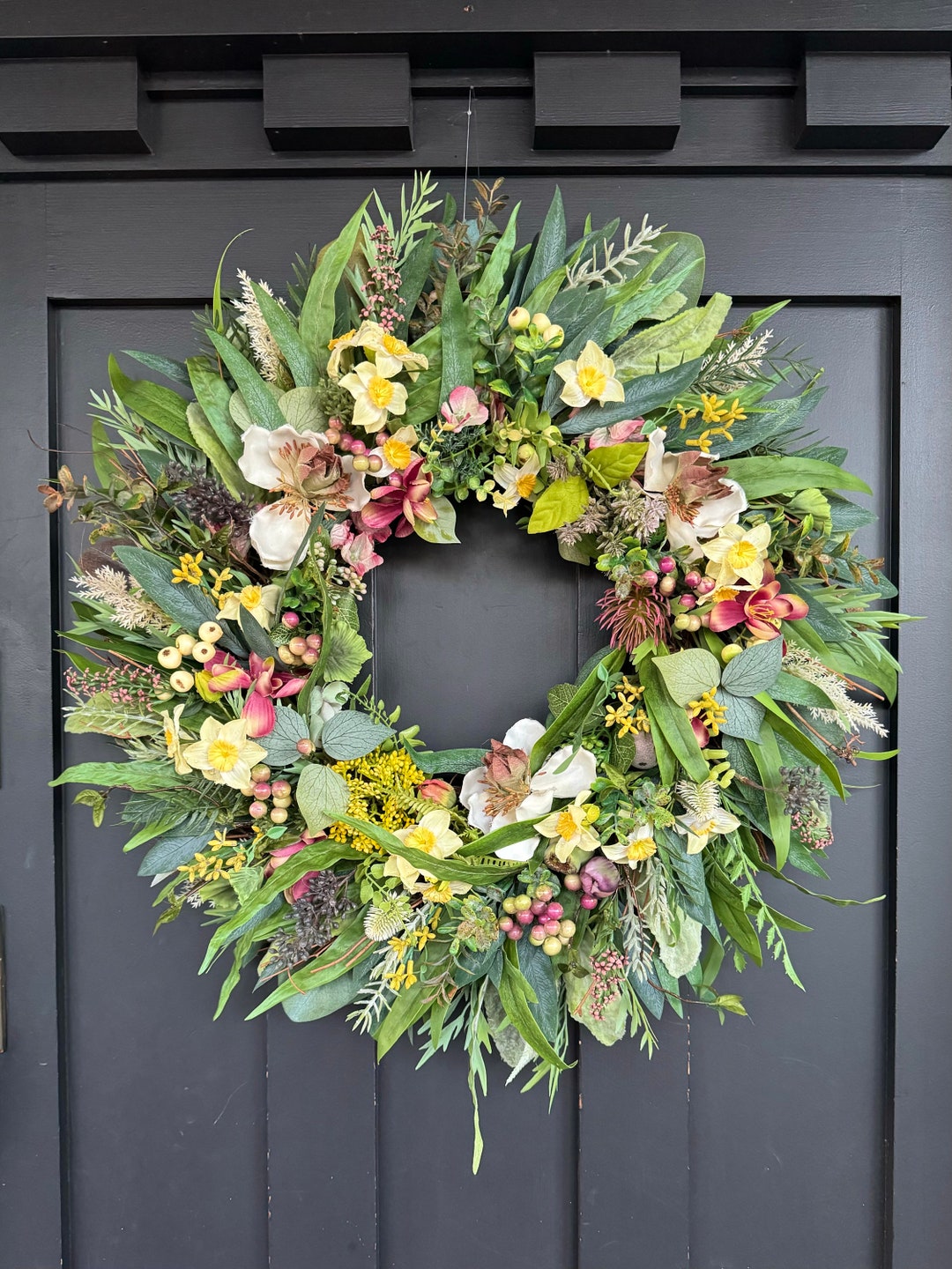 Spring Wreath, Mother's Day Flower Wreath - Etsy