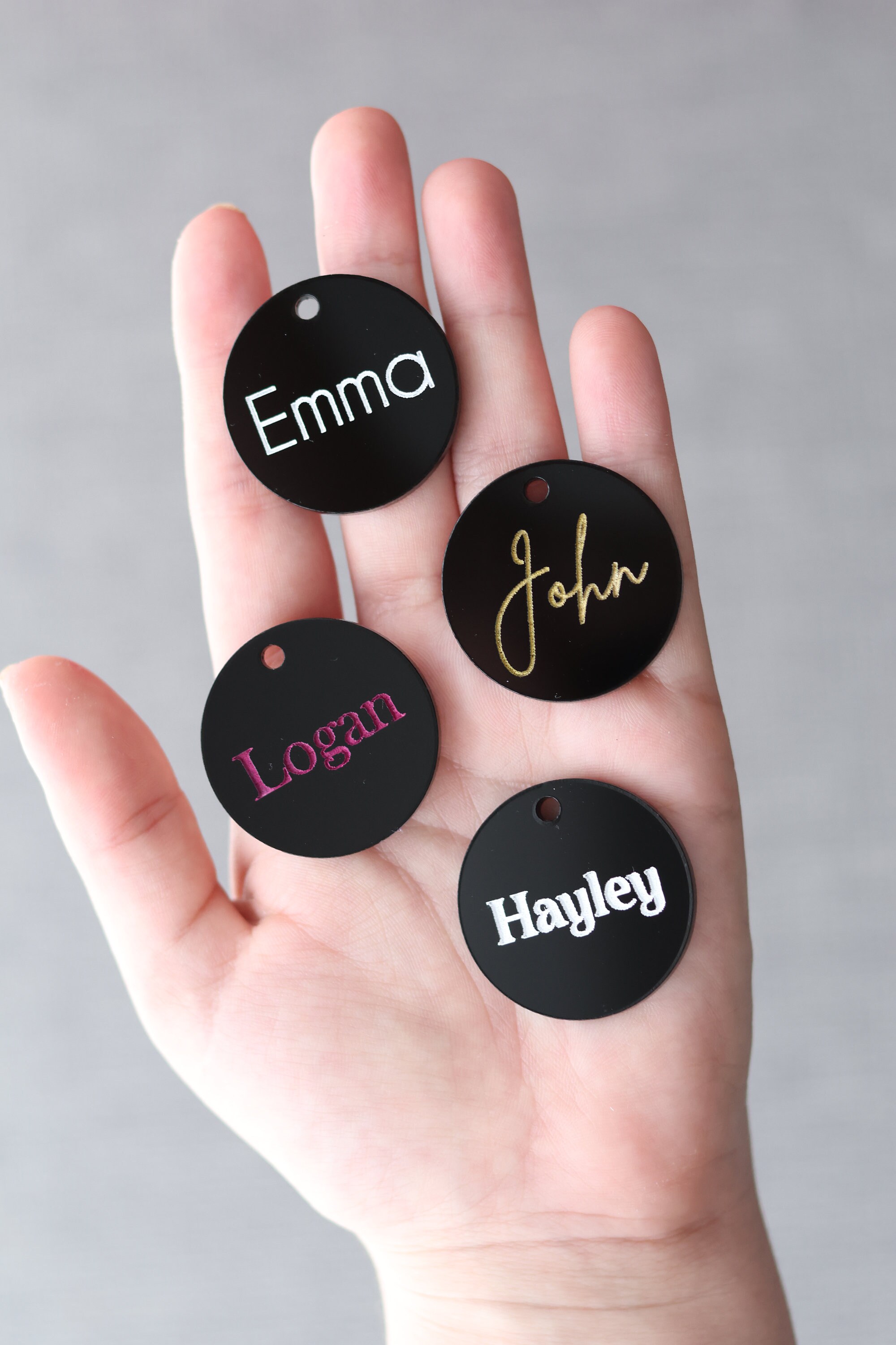 Personalised Round Wine Glass Name Charms Custom Name Tag - Etsy Australia