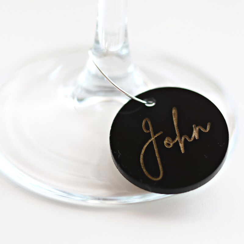Wine Glass Name Tags - Etsy