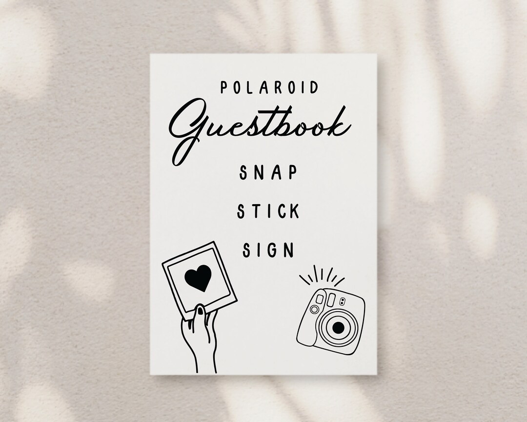 Polaroid Guestbook Photo Booth Signage Acrylic Minimalist Personalised ...