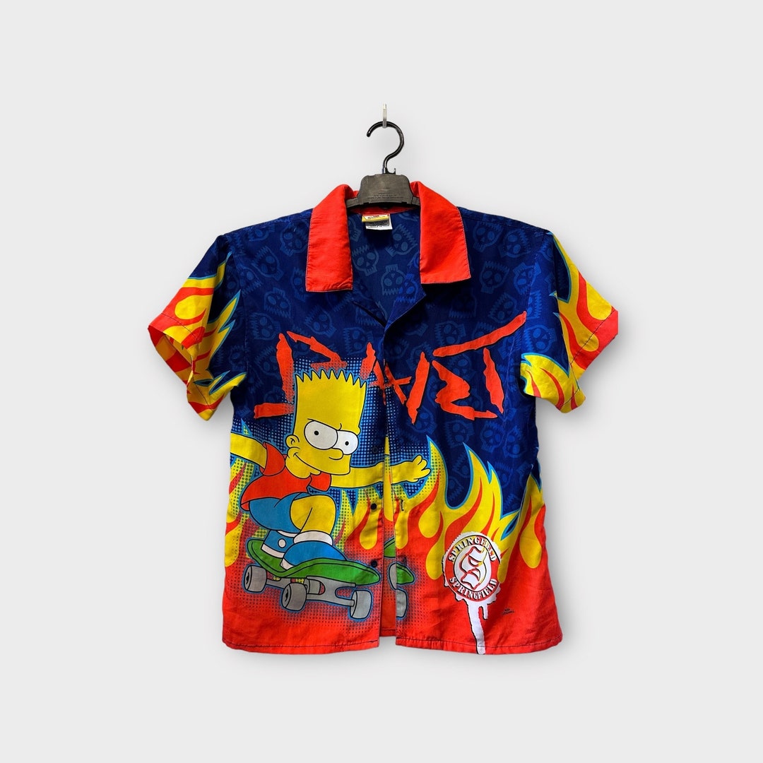 Vintage Bart Simpson Button Up, Rare, the Simpsons Label, Bart on ...