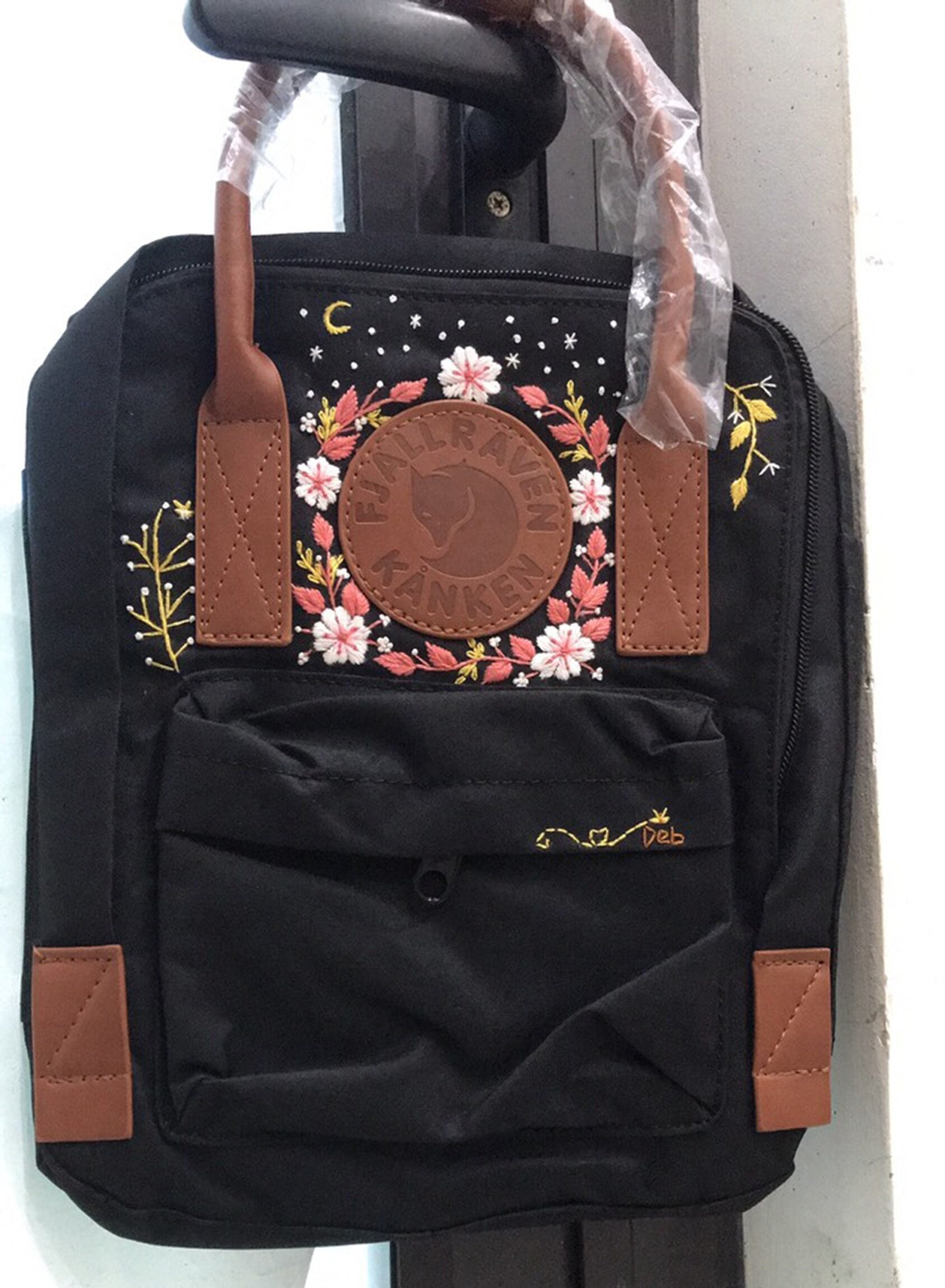 Flower Embroidered Kanken Backpack Travel Backpack Floral Embroidered ...