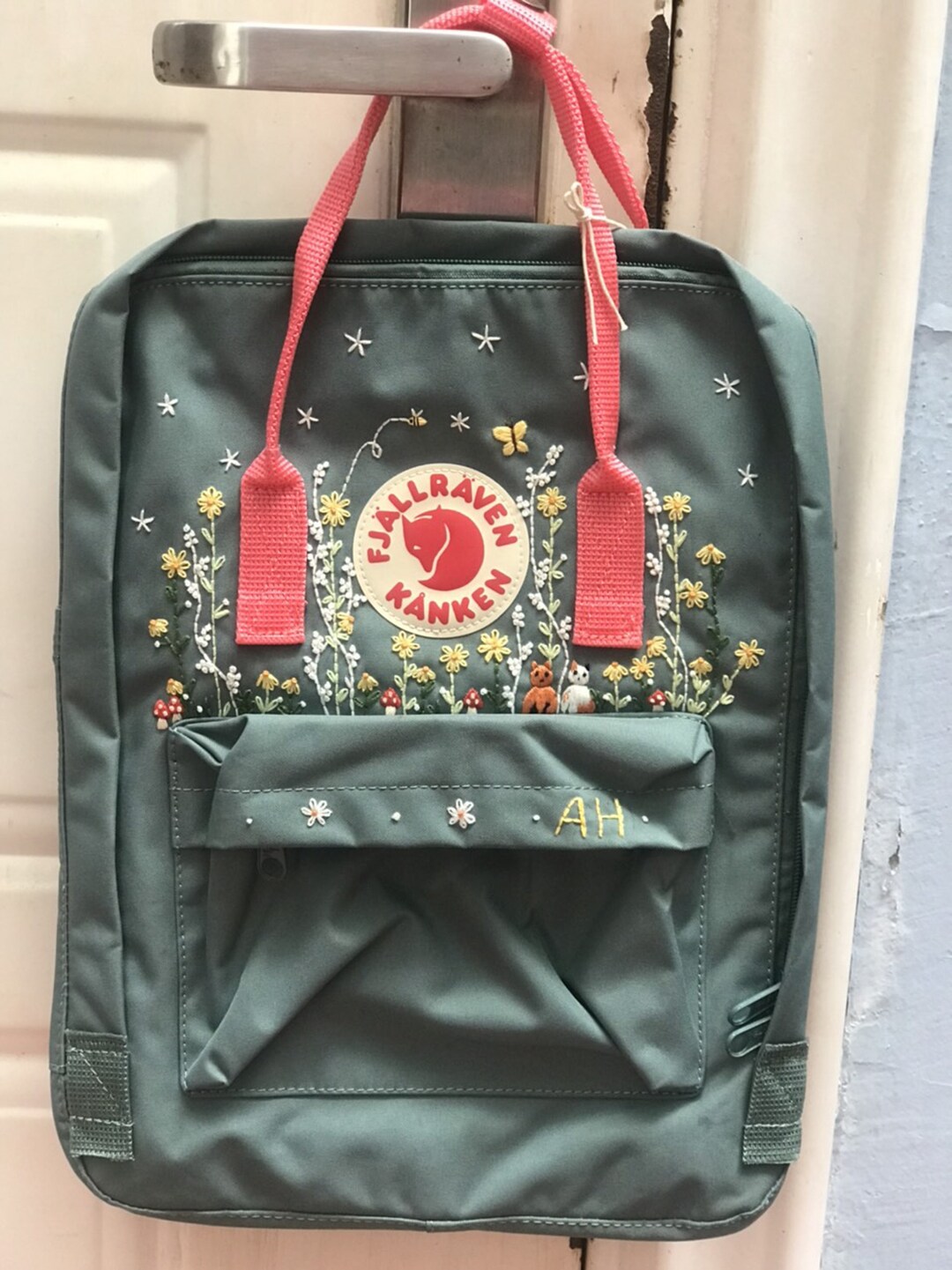 Custom Embroidered Kanken Backpack Custom Flower Embroidery - Etsy