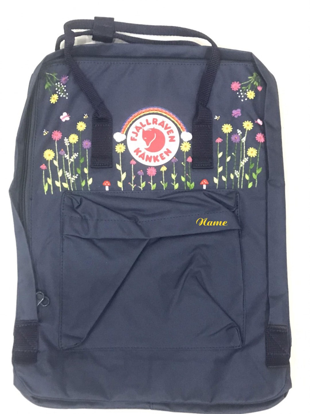 Kanken Embroidery Bee Butterfly Flower- Custom Fjallraven Kanken ...