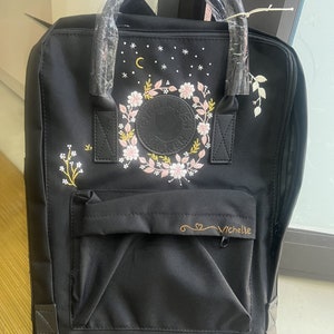 Flower Embroidered Kanken Backpack - Travel Backpack - Floral ...