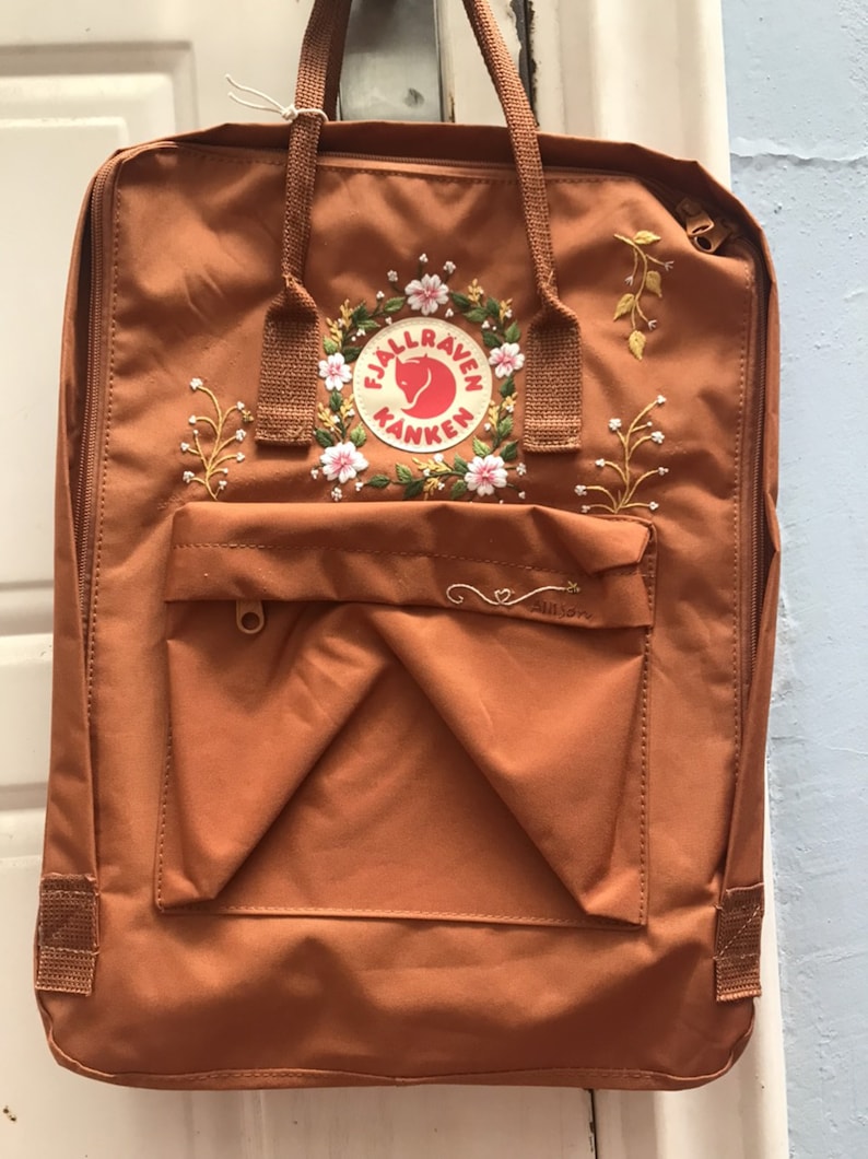 Embroidery Flowers Kanken Backpack Floral Embroidered - Etsy