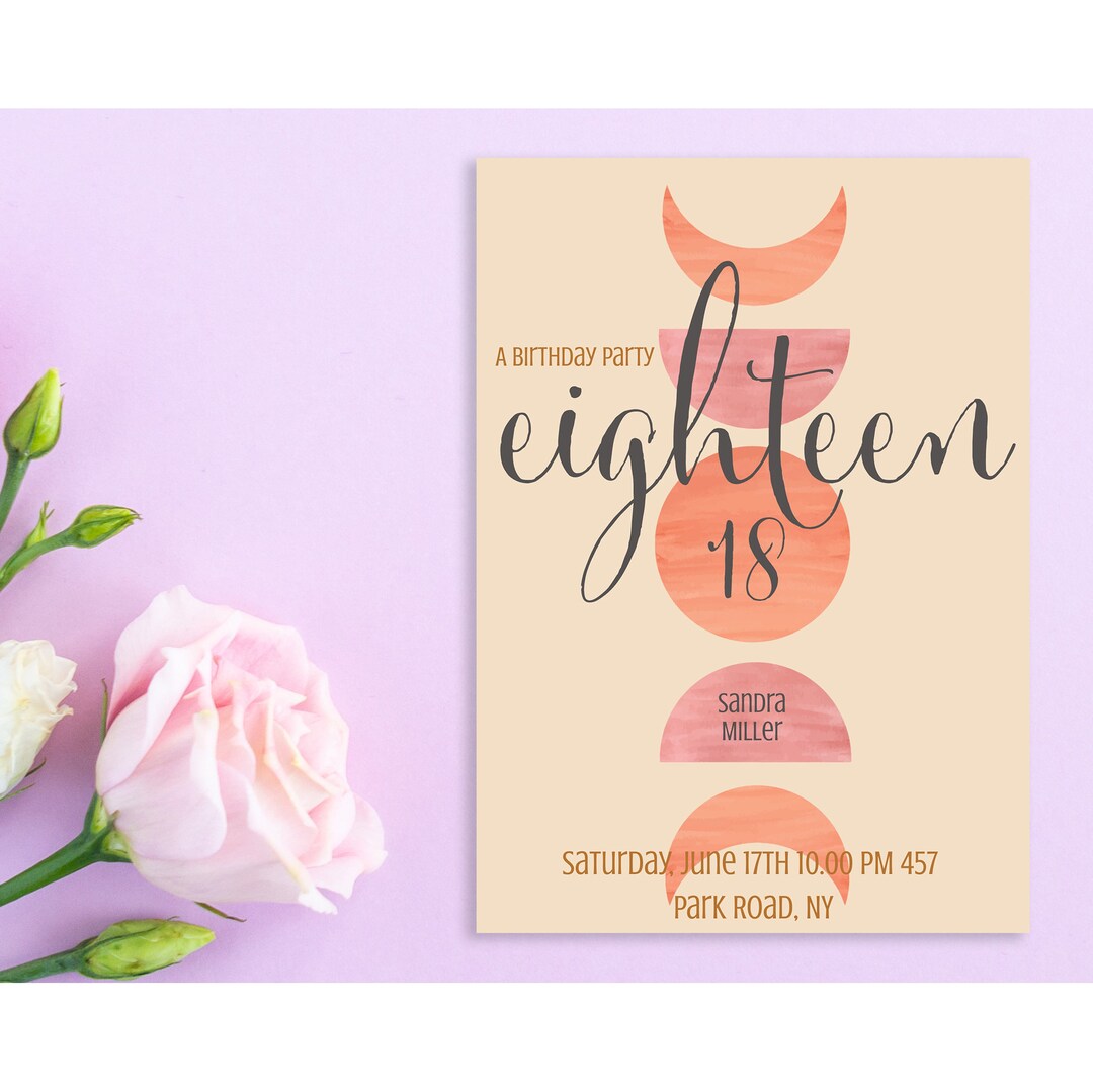 Modern Birthday Invitation, Birthday Card, Birthday Invitation ...
