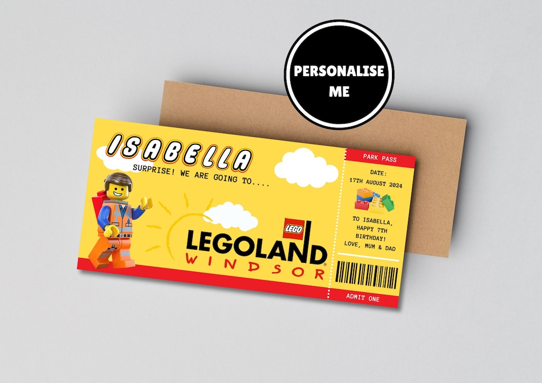 Personalised Theme Park Souvenir Ticket: Surprise Adventure Trip Reveal ...