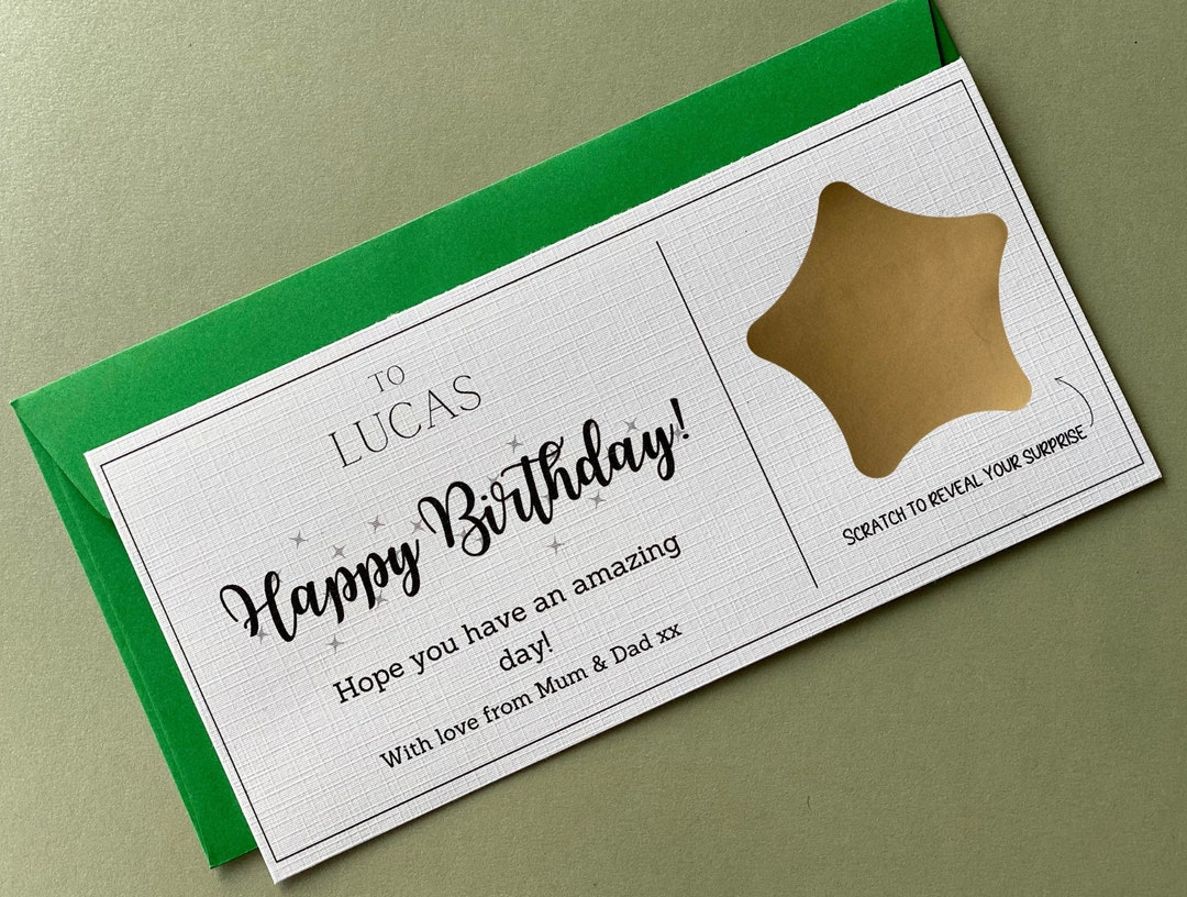 Birthday Scratch Card, Surprise Scratch Card, Birthday Surprise ...
