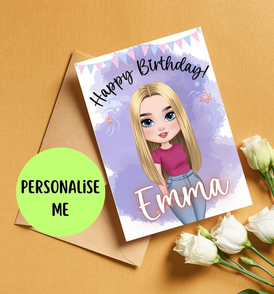 Chibi Birthday Card Chibi Custom Birthday Card Cute - Etsy