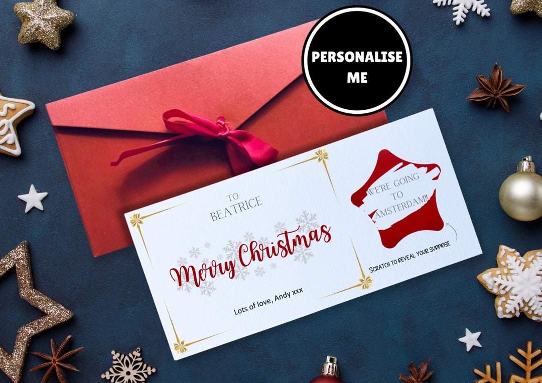 Personalised Christmas Scratch Card, Surprise Gift Reveal, Custom Star ...