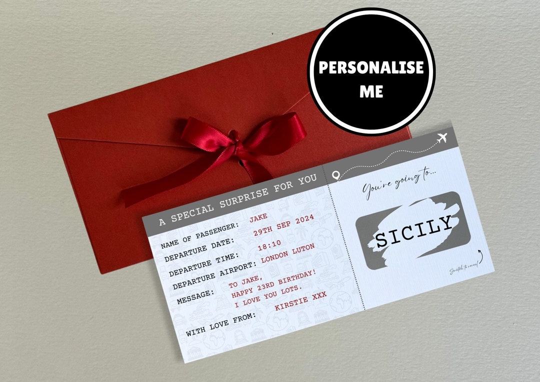 Personalised Boarding Pass, Suprise Scratch Card,travel Scratch Card ...