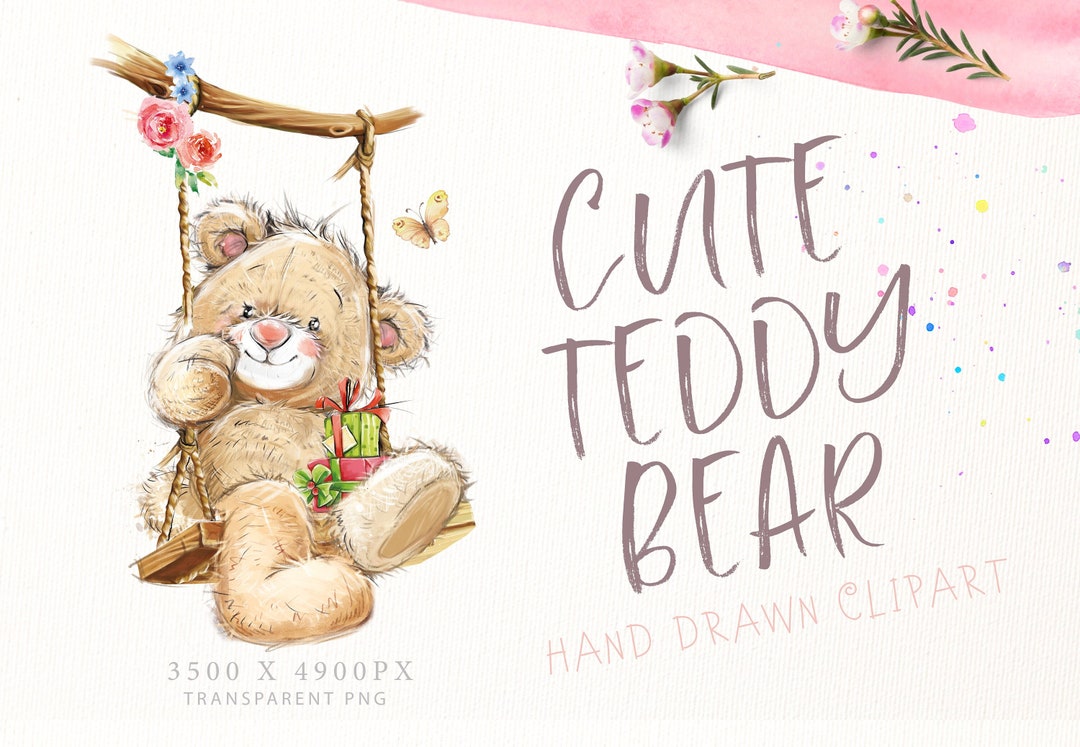 Cute Teddy Bear-clip Art Teddy animal-valentine - Etsy