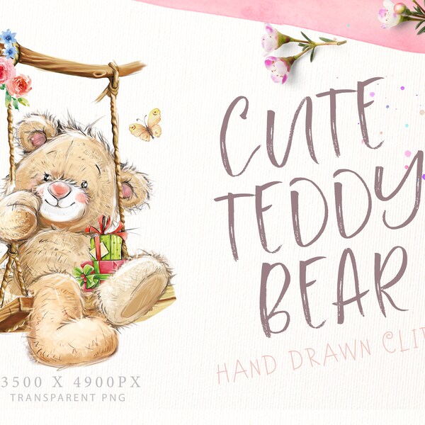 Cute Teddy Bear Clip Art - Etsy