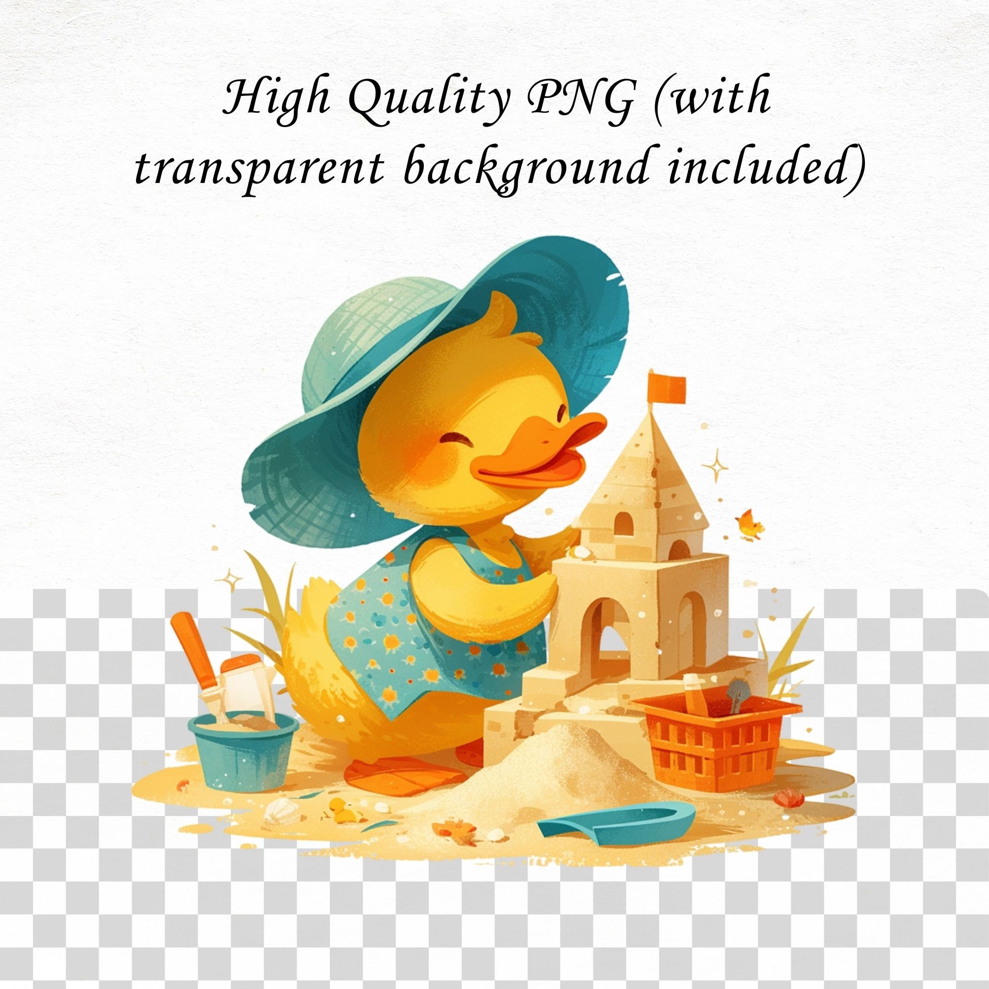 Summer Ducklings Clipart, Watercolor Animals PNG, Summer PNG, Cute ...