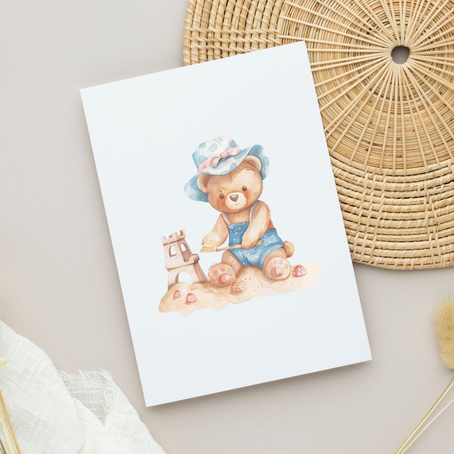 Summer Teddy Bear PNG Bundle, Summer PNG, Cute Bear Clipart, Watercolor ...