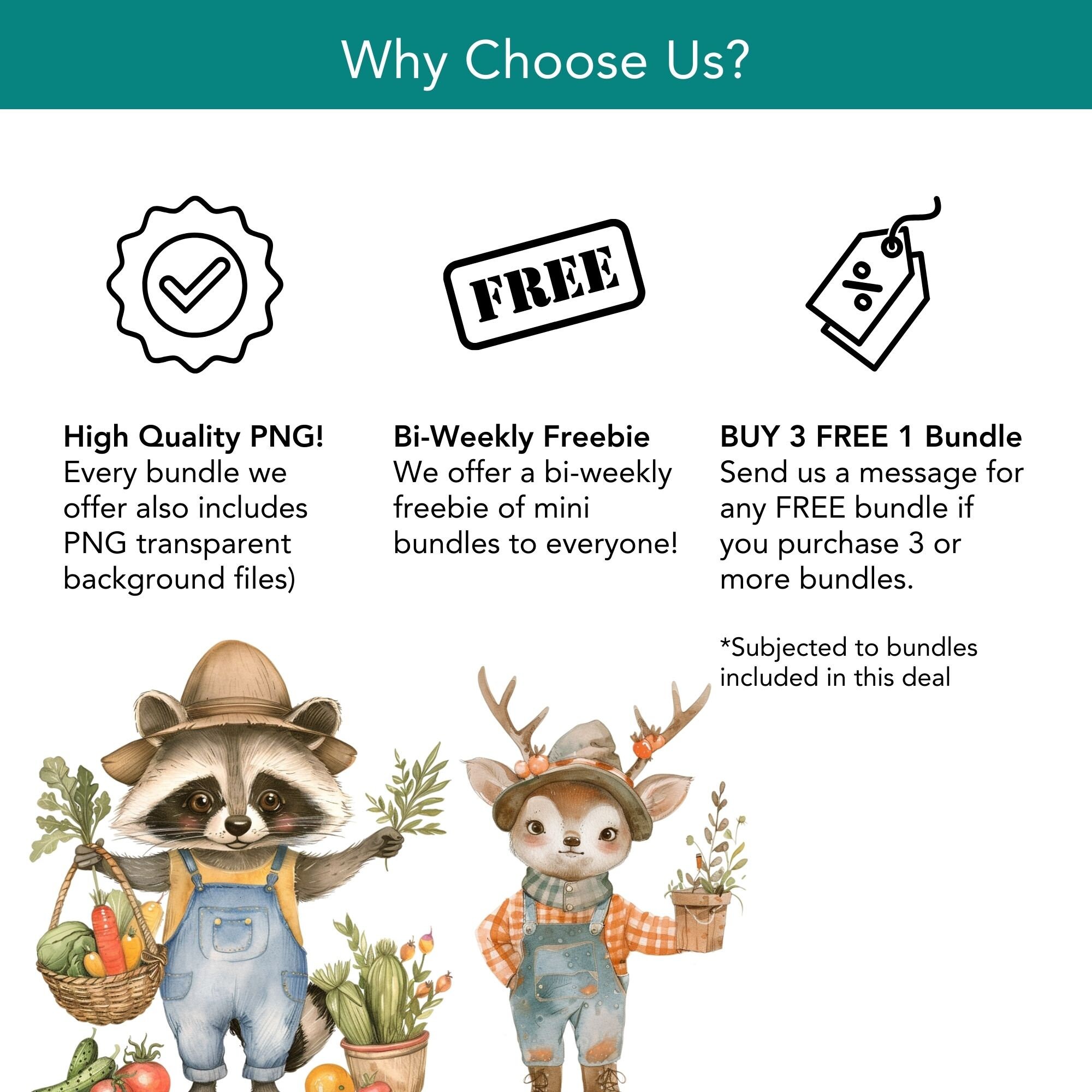 Garden Animals PNG Bundle, Cute Garden Animal Clipart, Watercolor ...