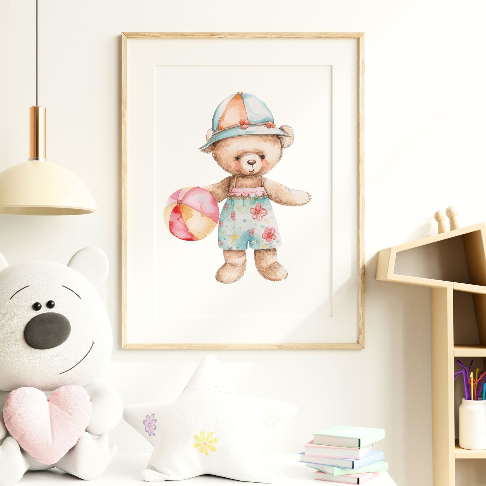 Summer Teddy Bear PNG Bundle, Summer PNG, Cute Bear Clipart, Watercolor ...