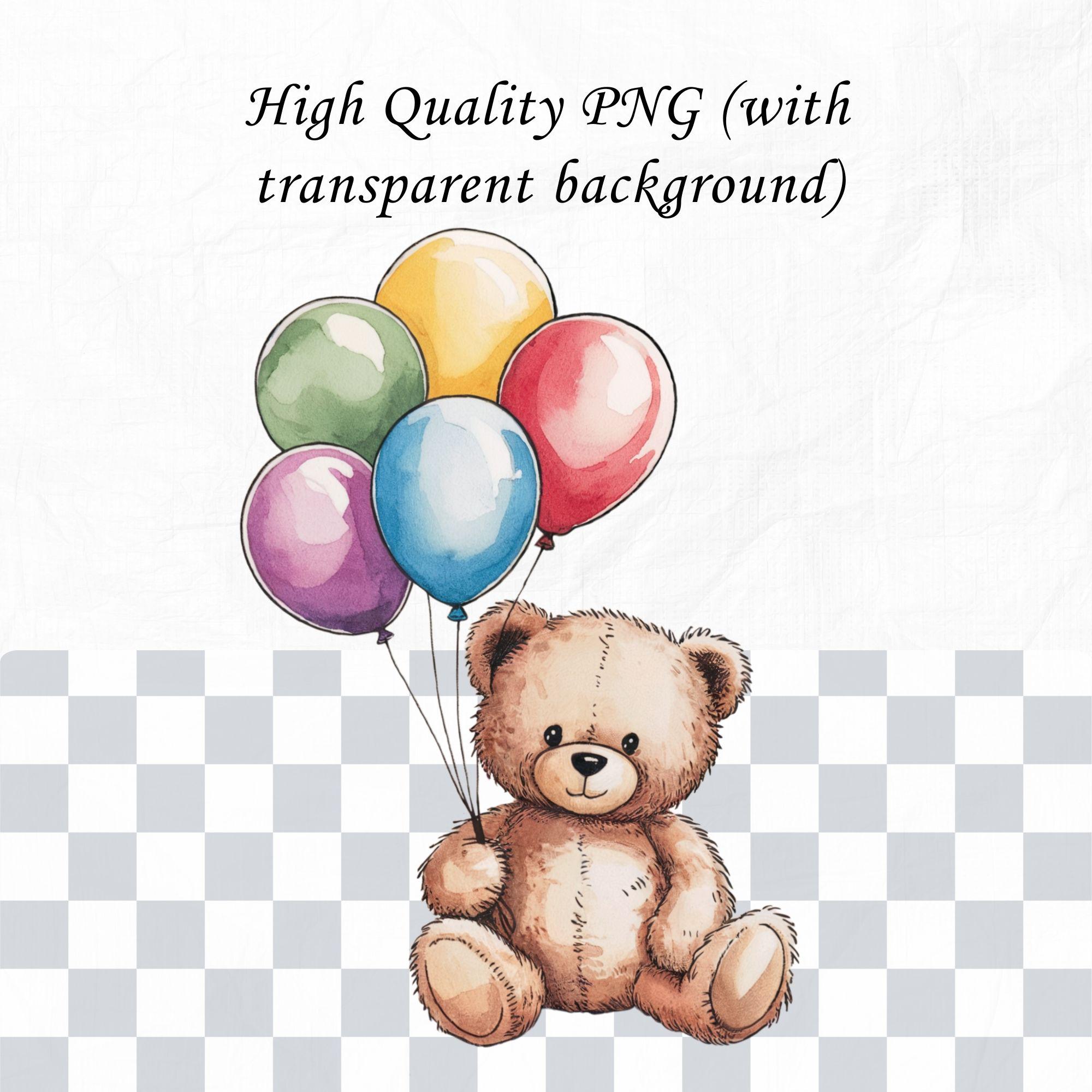 Rainbow Teddy Bear PNG Bundle, Cute Watercolor Baby Bears Clipart With ...